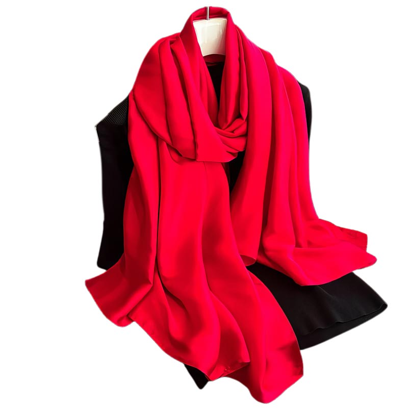Etole Rouge Luxe Unie | Foulard Poncho